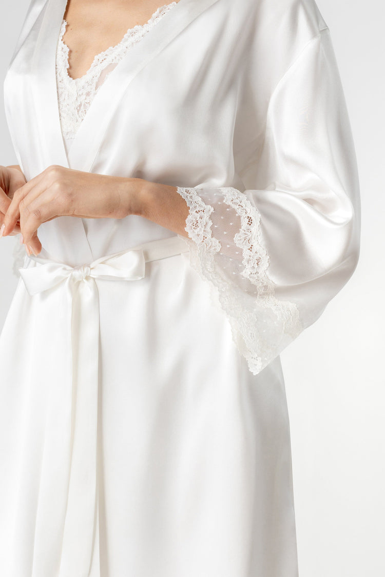 Anya Beautiful Long Silk Kimono Robe - NK IMODE