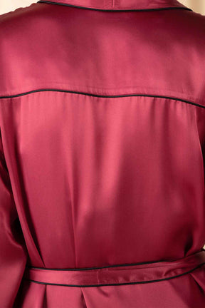 Mischa Classic Smoking Robe - Long Silk Night Gown | NK IMODE