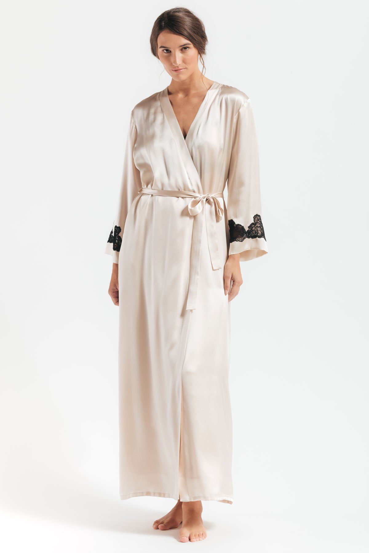 Morgan Long Silk Robe | Available in White, Black or Champagne – NK IMODE